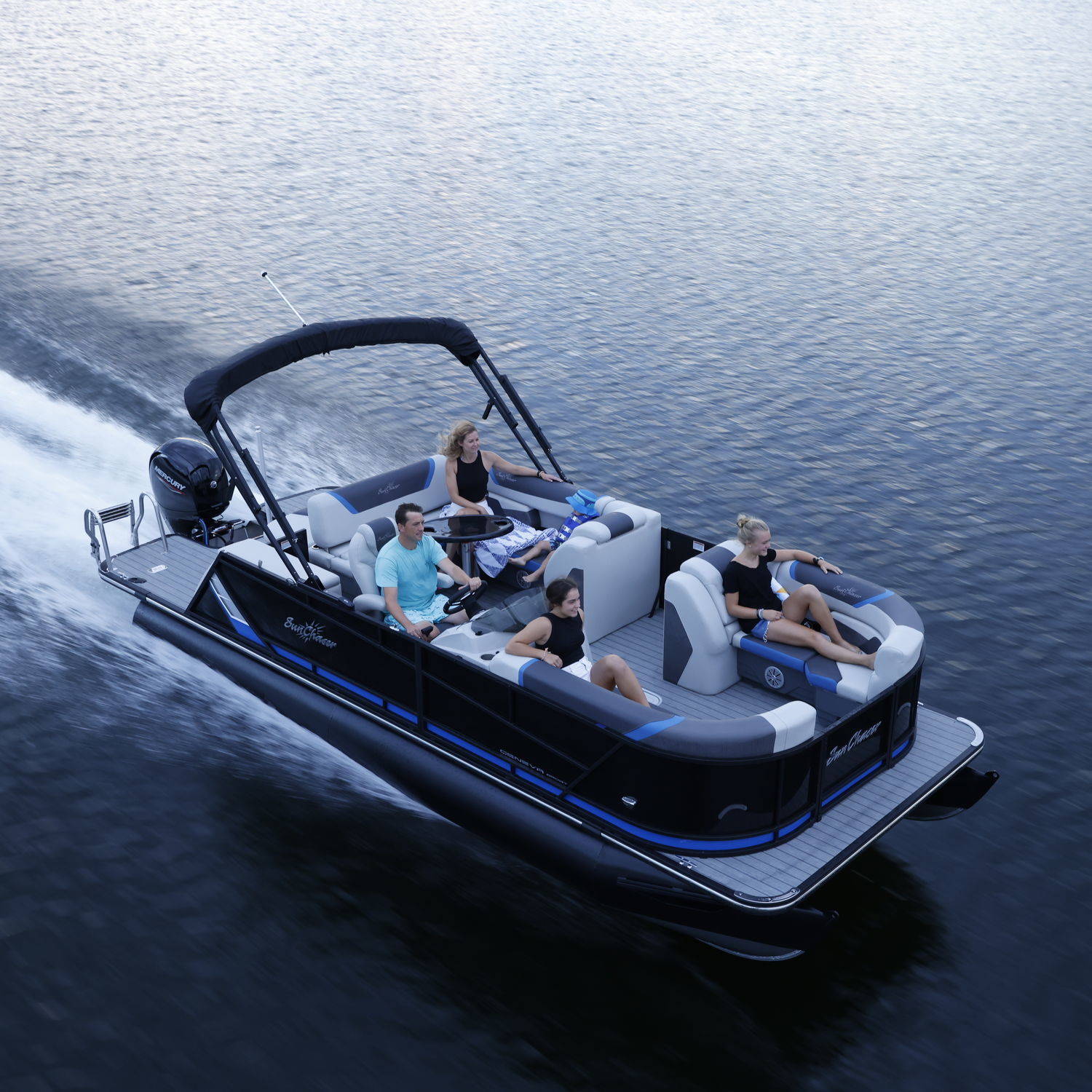 Bateau ponton hors-bord - GENEVA SPORT 21 LR DH - Sunchaser Corp - open ...