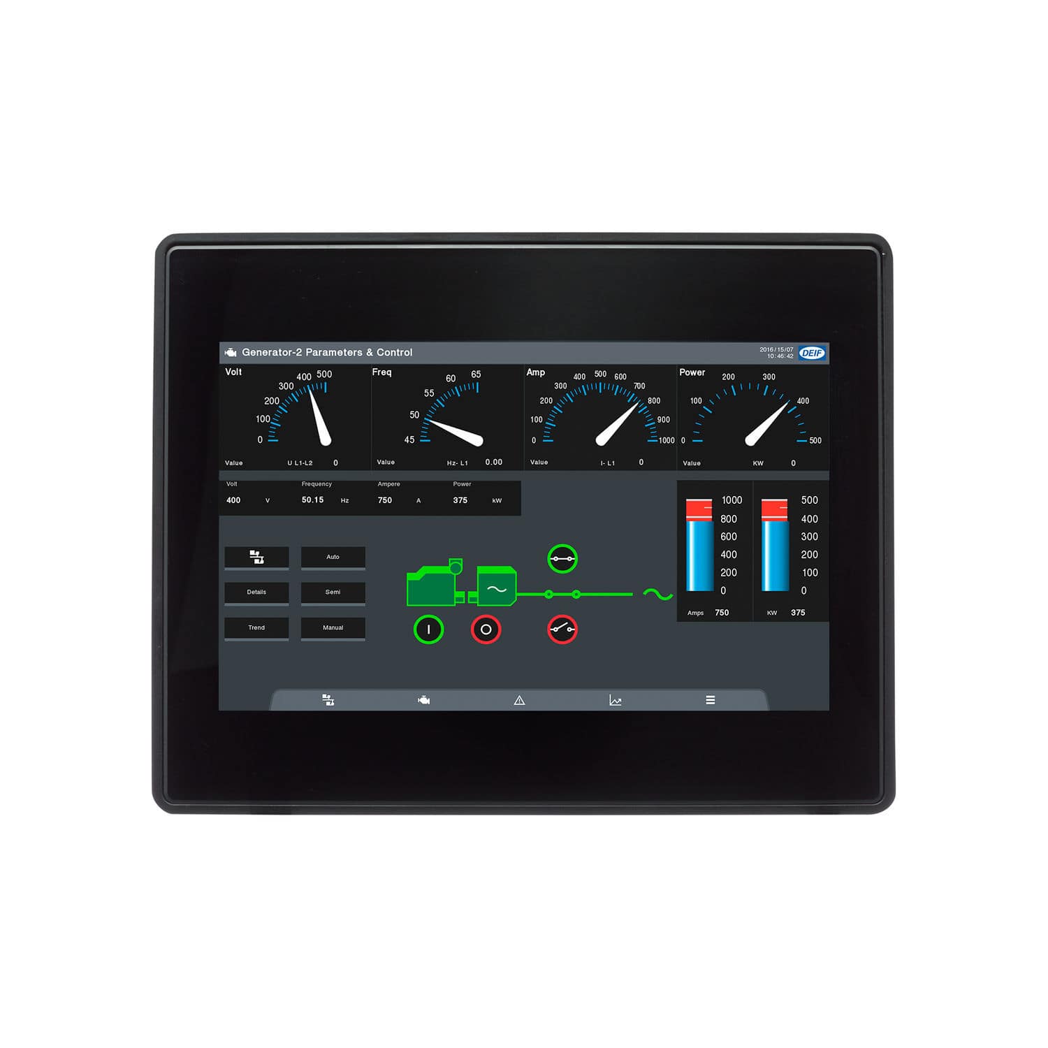 Tableau de commande HMI - AGI 400 - DEIF - pour navire / pour système d ...