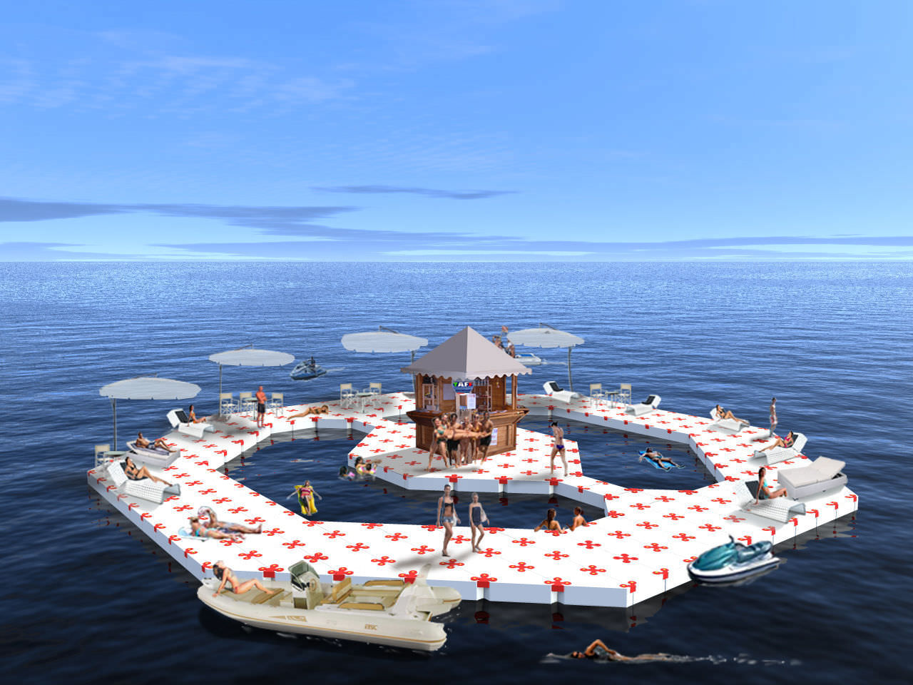 Île flottante artificielle - TAFF - Modular Floating System