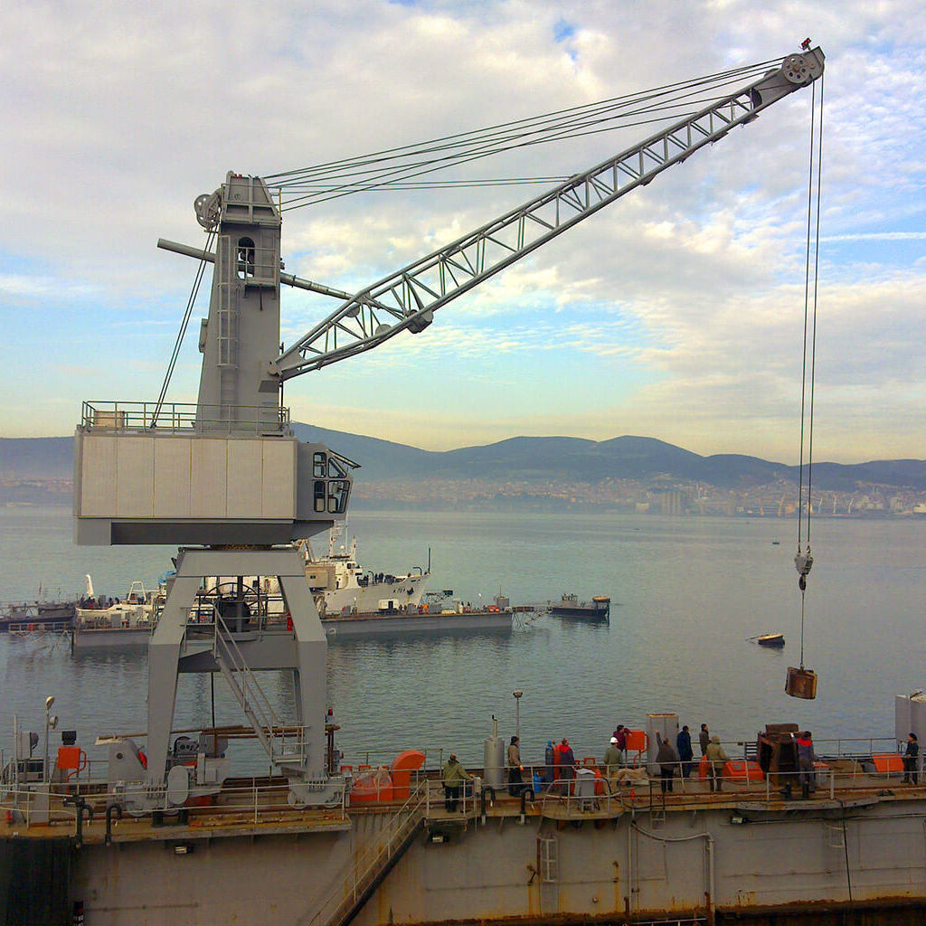 Grue sur quai flottant - 2020 - ISKAR Muhendislik - à flèche relevable ...