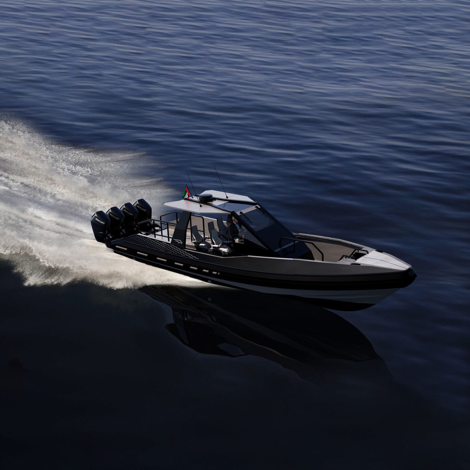 Vedette hors-bord - 1200 BLACK BULLET - ARESA SHIPYARD - quadrimoteur ...