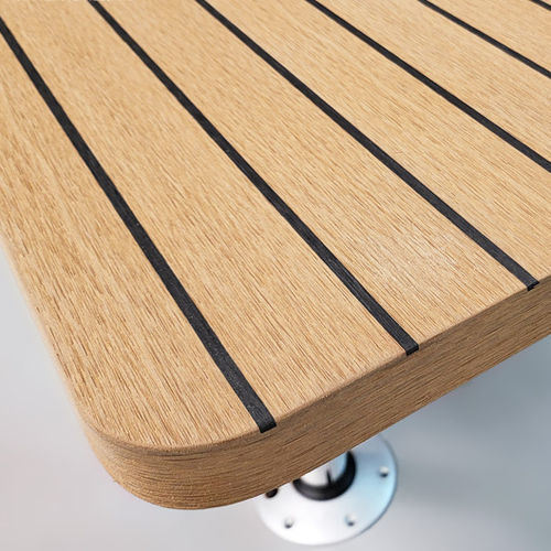 Table pour bateau - ISOTEAK - ajustable / en teck / incolore