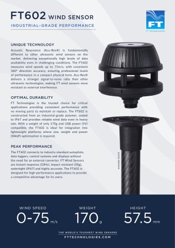 Tous les catalogues et fiches techniques (PDF) FT WIND SENSORS